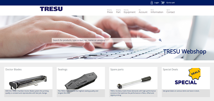TRESU Webshop: Shop spare parts for Printing Press, Machine Solutions